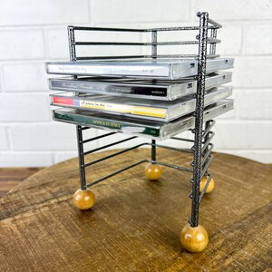 Vintage Compact Disc Holder Made of Wood and Metal Holds 12 Cds Storage ...