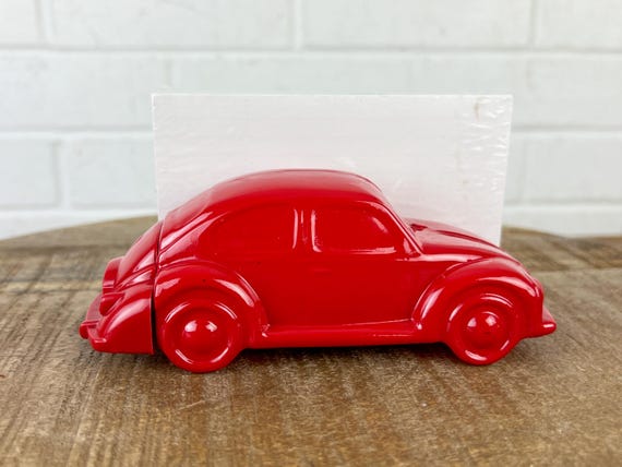 Vintage Avon Red Volkswagen Bug Figurine Glass Car Af… - Gem