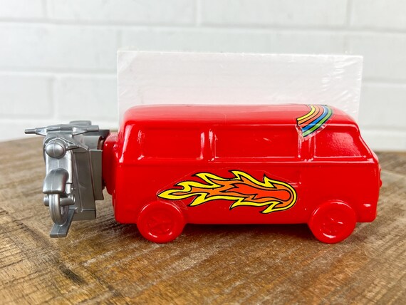 Vintage Avon Red VW Volkswagen Bus Figurine Glass Hip… - Gem