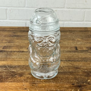 Vintage Libbey Santa Claus Jar Santa Shaped Canister Christmas Candy ...