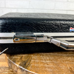 Vintage Hard Plastic Black Briefcase With Silver Accents American ...