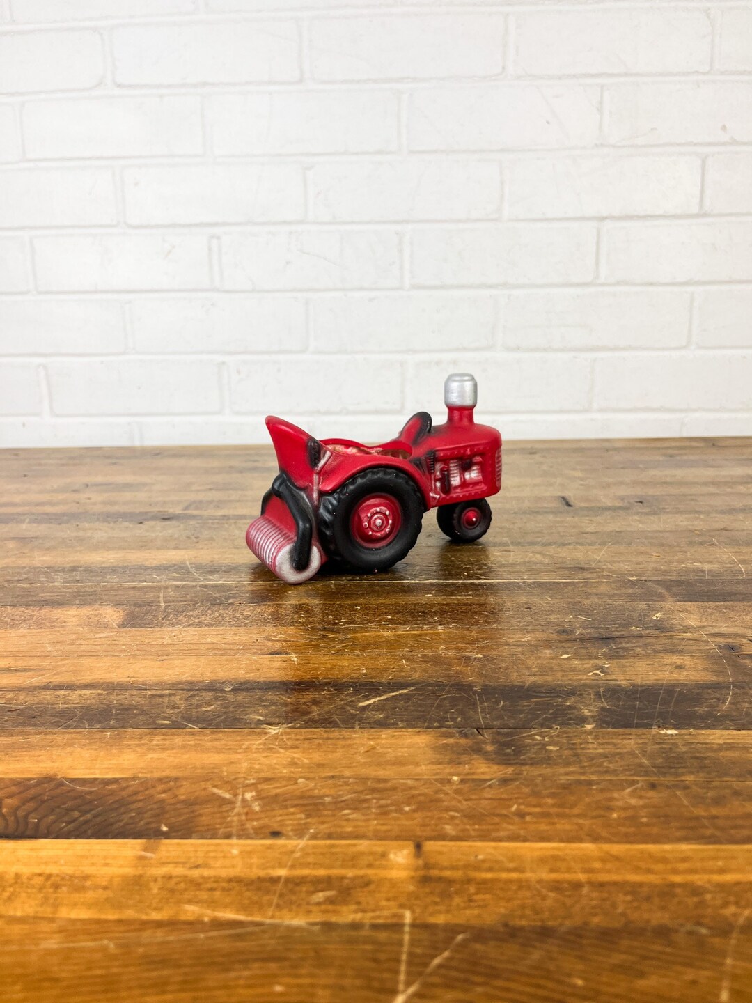 Vintage Red Tractor Planter Pot Shaped Like Tractor Ceramic - Etsy