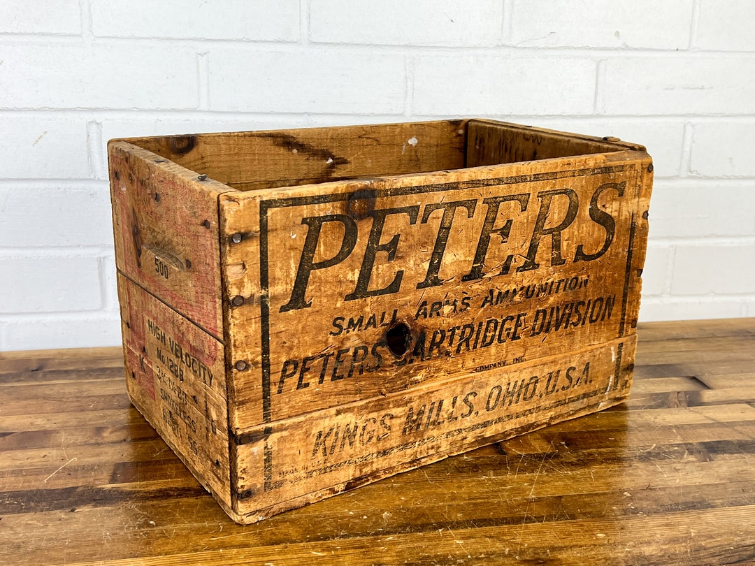Antique Wooden Ammo Box Authentic Vintage Peters Small Arms - Etsy