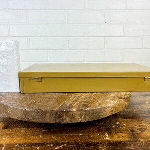 Vintage Light Gold Metal 35mm Slide Box With Latch and Handle Projector ...