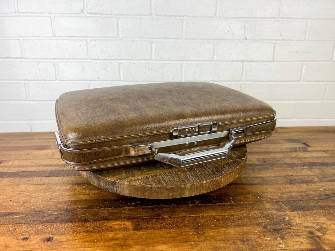 Vintage Brown American Tourister Hard Sided Briefcase Brown With Silver ...