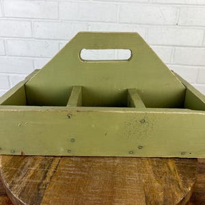 Handmade Vintage Wooden Tool Tray With Slots and Handle Distressed Wood ...
