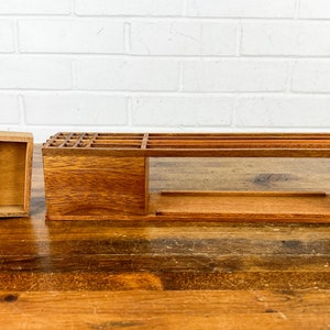 Vintage Wood Pencil Holder Note Holder Paper Holder Made Taiwan Manly ...