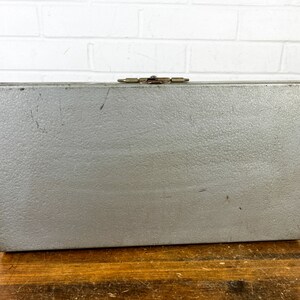 Vintage Gray Metal 35mm Slide File Box With Lid Latch Handle Mansfield ...