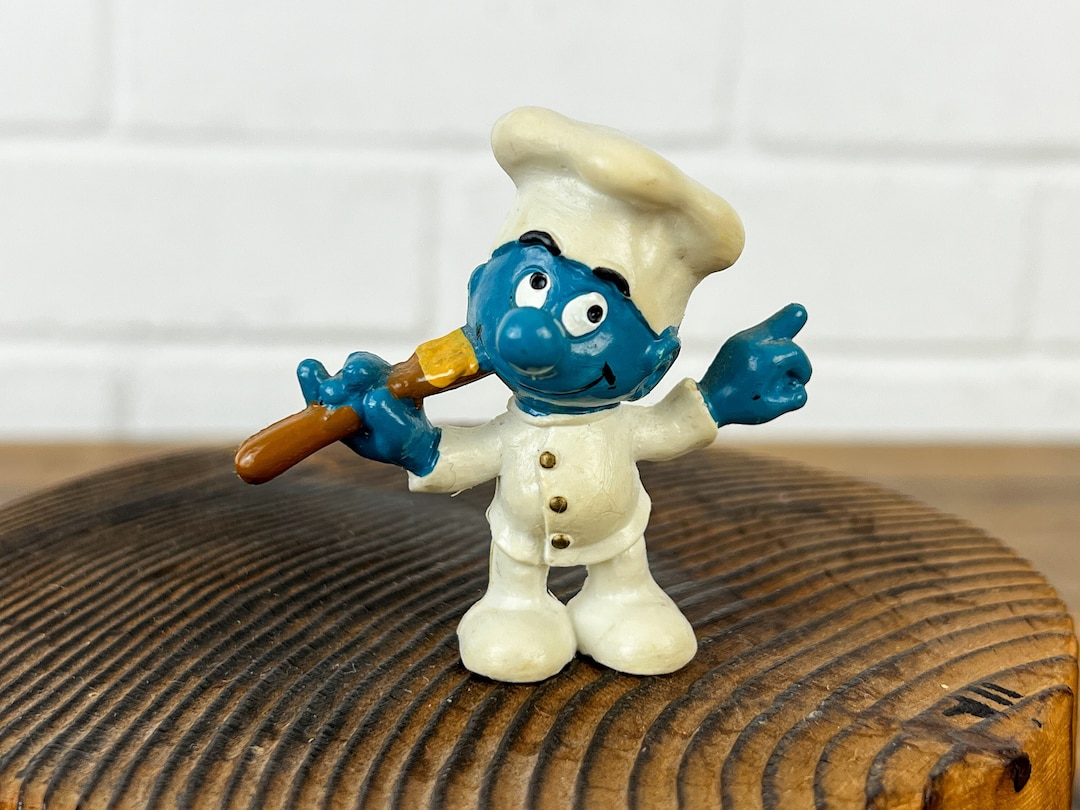 1980s Vintage Smurf Magnet Retro Chef Smurf Cook Refrigerator Magnet ...