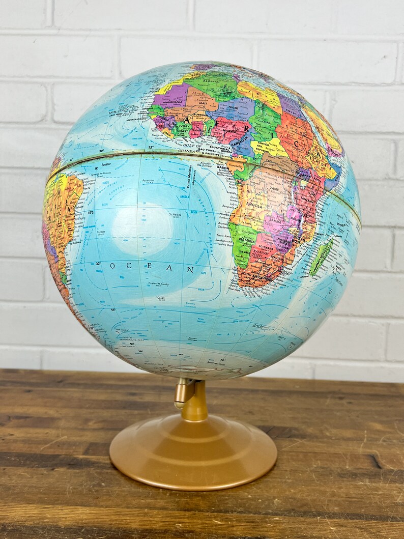 Vintage Replogle 12 Inch World Globe With Stand Authentic - Etsy
