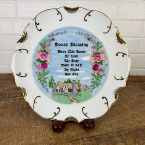 Vintage Bless This House Wall Plate Simple Round House Blessing Wall ...