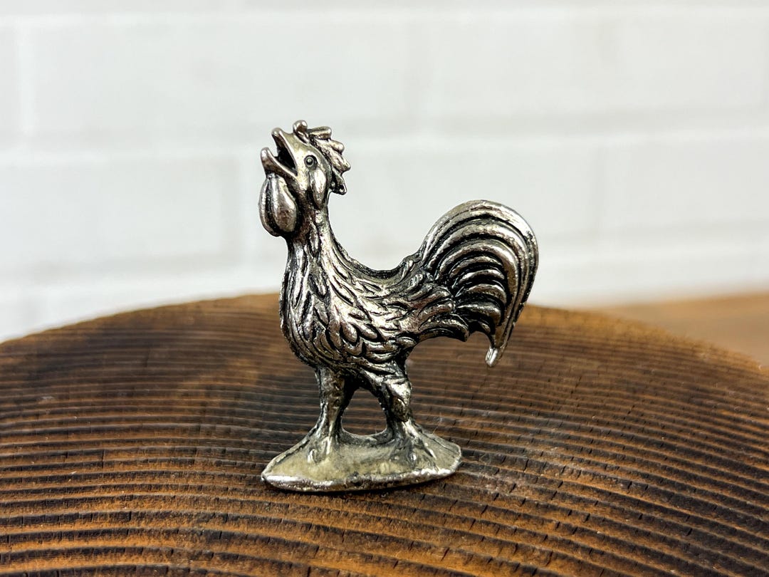 Miniature Vintage Metal Rooster Figurine Knick Knack Kitsch Eclectic ...