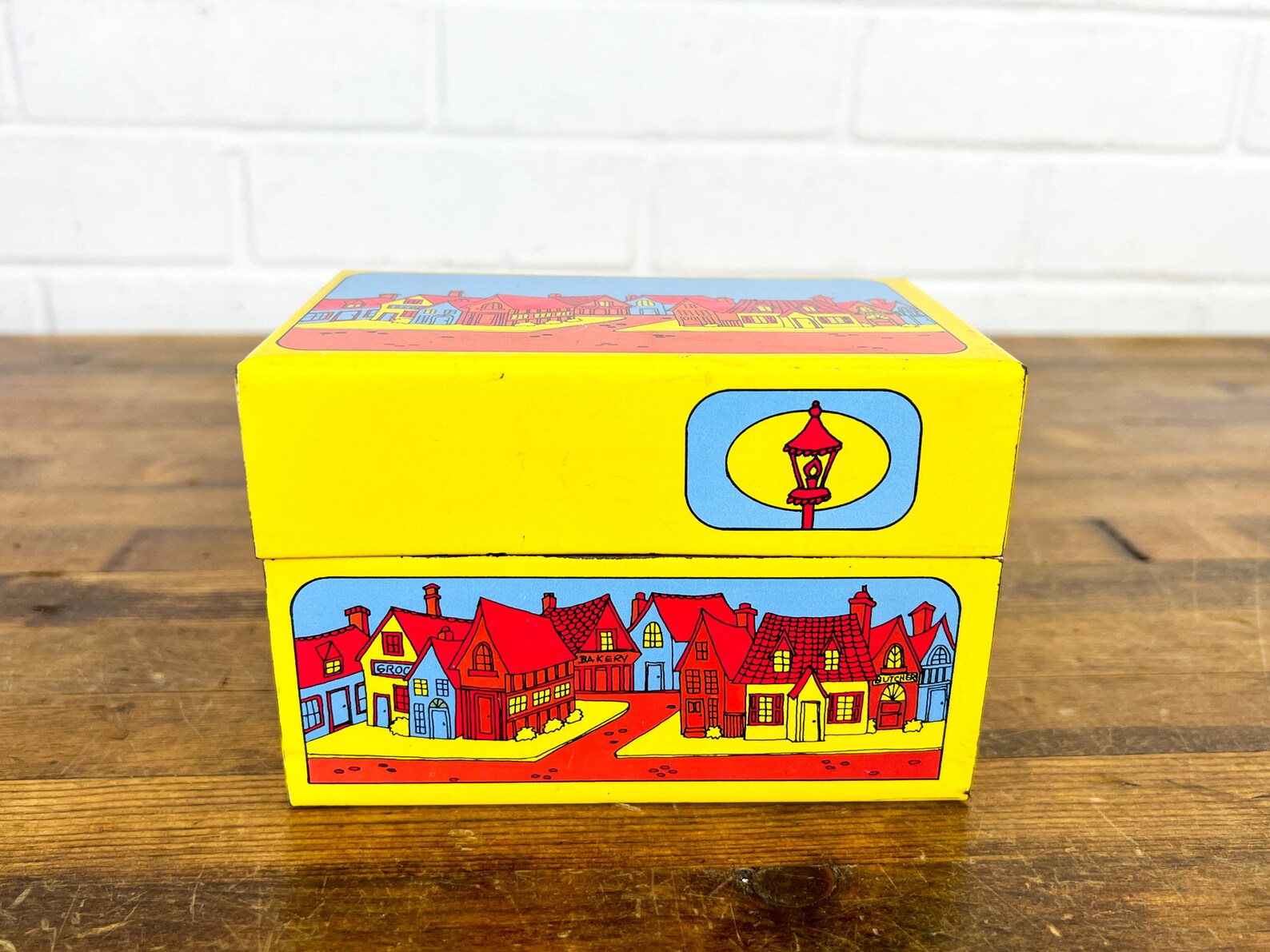 Vintage Distressed Yellow Metal Box Recipe Box for 3x5 Cards - Etsy