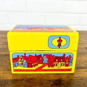 Vintage Distressed Yellow Metal Box Recipe Box for 3x5 Cards - Etsy