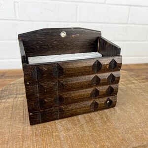 Vintage Simple Dark Wood 3x5 Card Holder Hanging Recipe Box for 3x5 ...