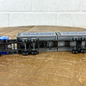 Vintage Blue Semi Truck With Trailer Matson Old Mack Truck Diecast ...