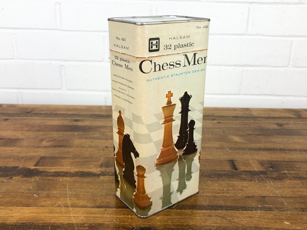 Vintage Chess Box Display Authentic Vintage Old Chess Pieces with the ...