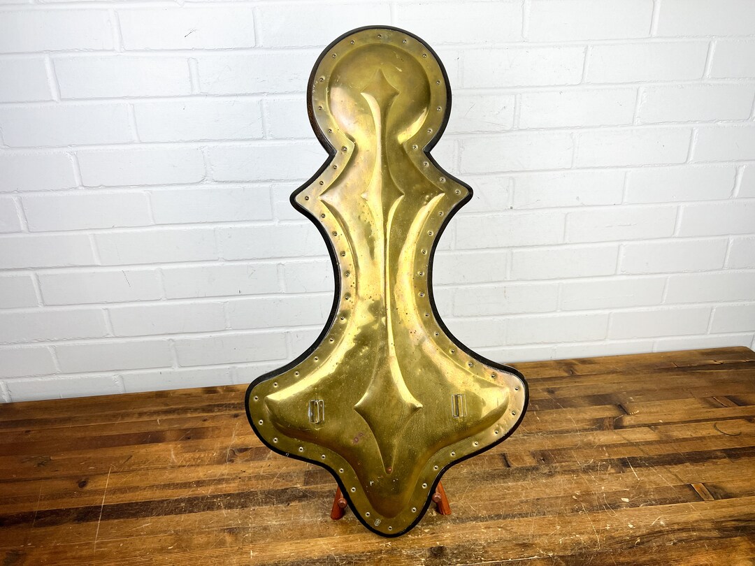 Vintage Architectural Salvage Dark Wood and Gold Brass Wall Decor ...