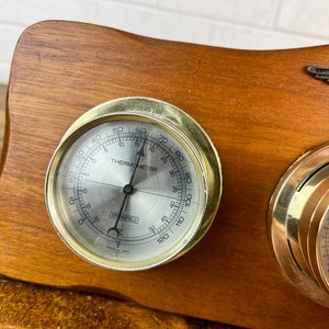 Vintage Springfield Brown Wood Weather Station Hanging Hygrometer ...