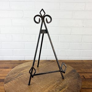 14" Vintage Metal Easel Stand Black and Gold Decor Tabletop Easel for ...