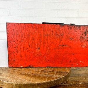 Distressed Vintage Black Metal Box With Latch and Handle Industrial ...