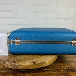 Vintage Blue Suitcase With Silver Accents Decorative Travel Case ...