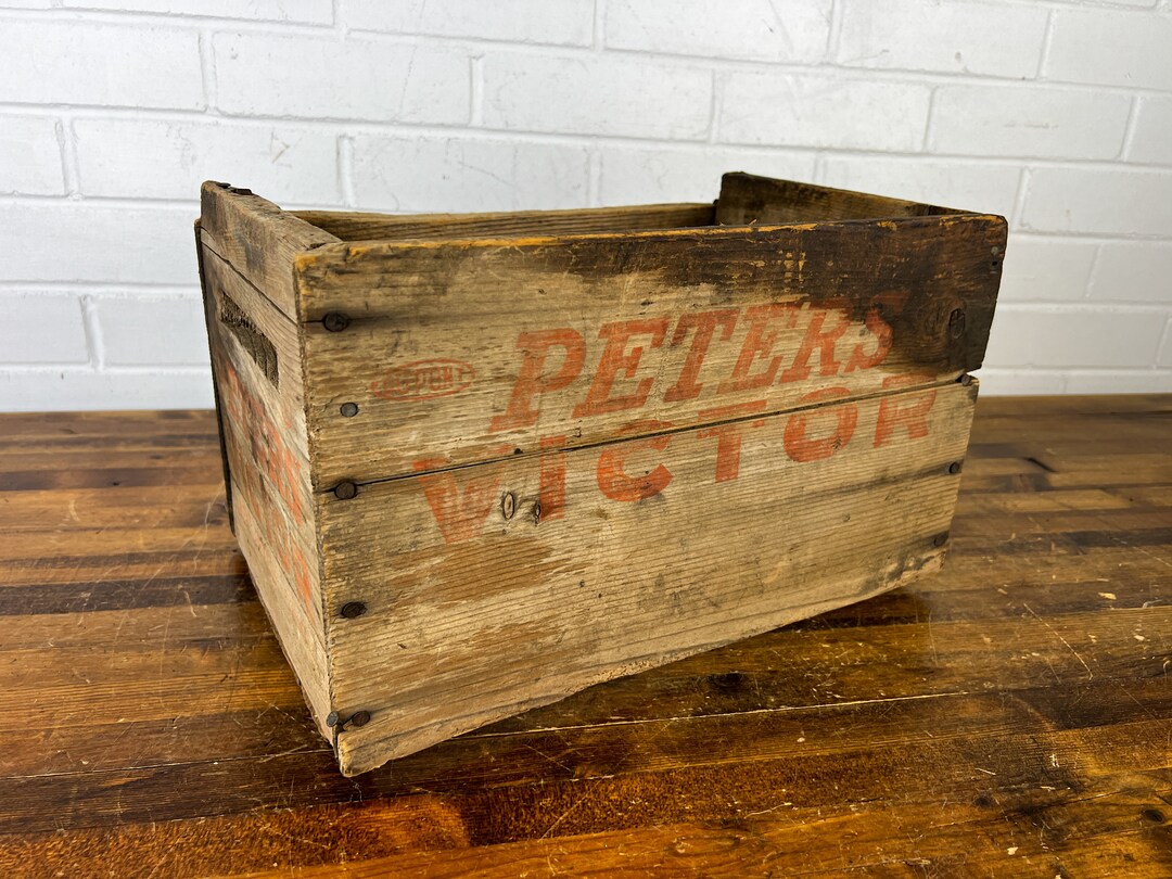 Distressed Antique Wooden Ammo Box Wood Crate Authentic Vintage Peters ...