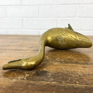 Vintage Brass Goose Figurine Gold Bird Animal Figure Lake Shelf Decor ...