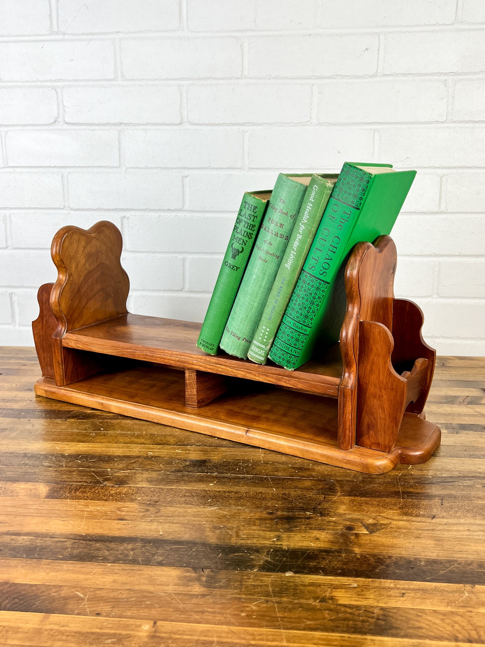 Vintage Wooden Tabletop Bookshelf With Slots Wood Book Shelf - Etsy