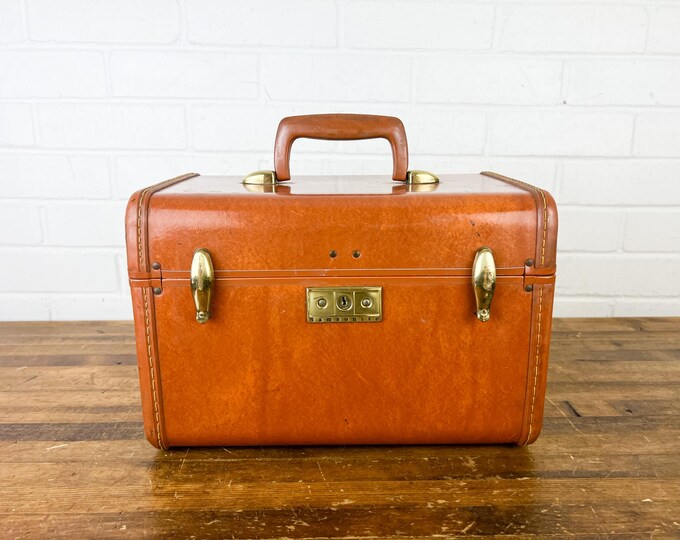 Vintage Brown Samsonite Train Case Luggage Make up Container Purse ...