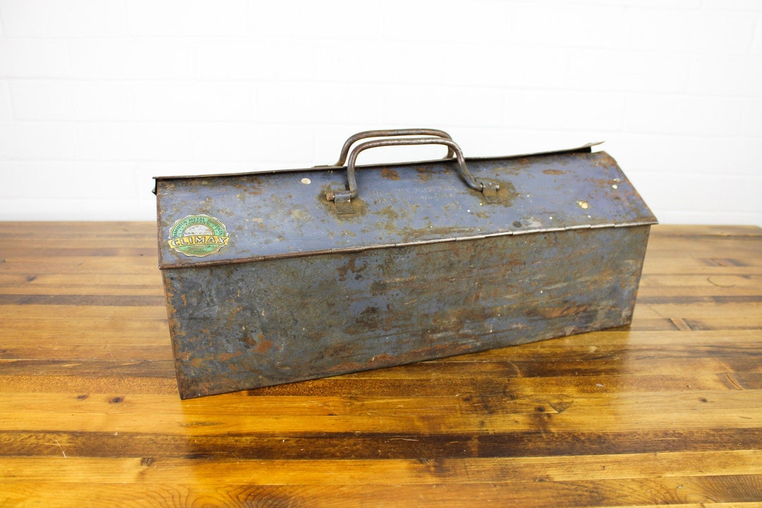 Vintage Metal Tool Box Box With Tool Box Tray Authentic - Etsy