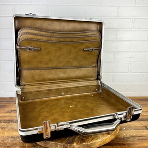 Vintage Hard Plastic Black Briefcase With Silver Accents American ...