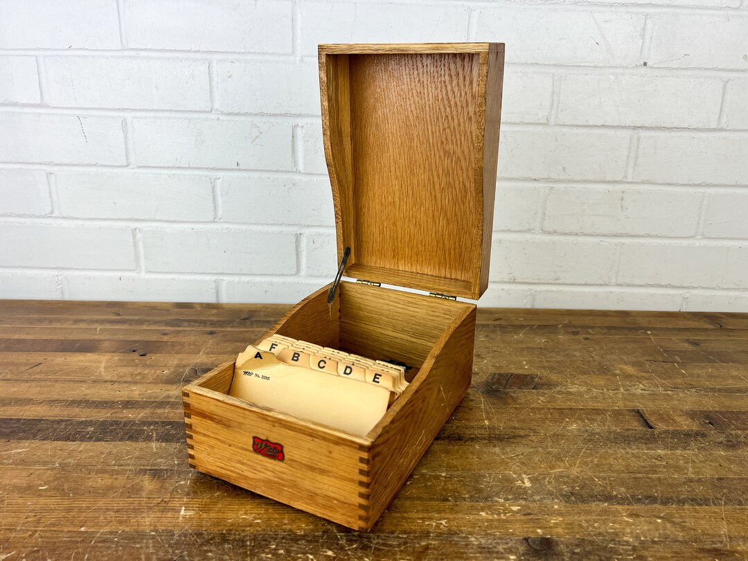 Vintage Weis Wooden Box With Lid and Box Joint Corners Small File ...