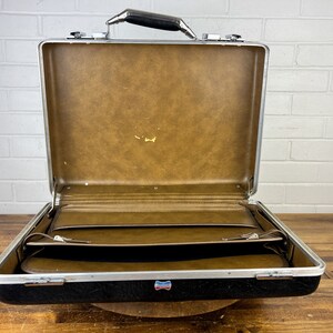 Vintage Hard Plastic Black Briefcase With Silver Accents American ...