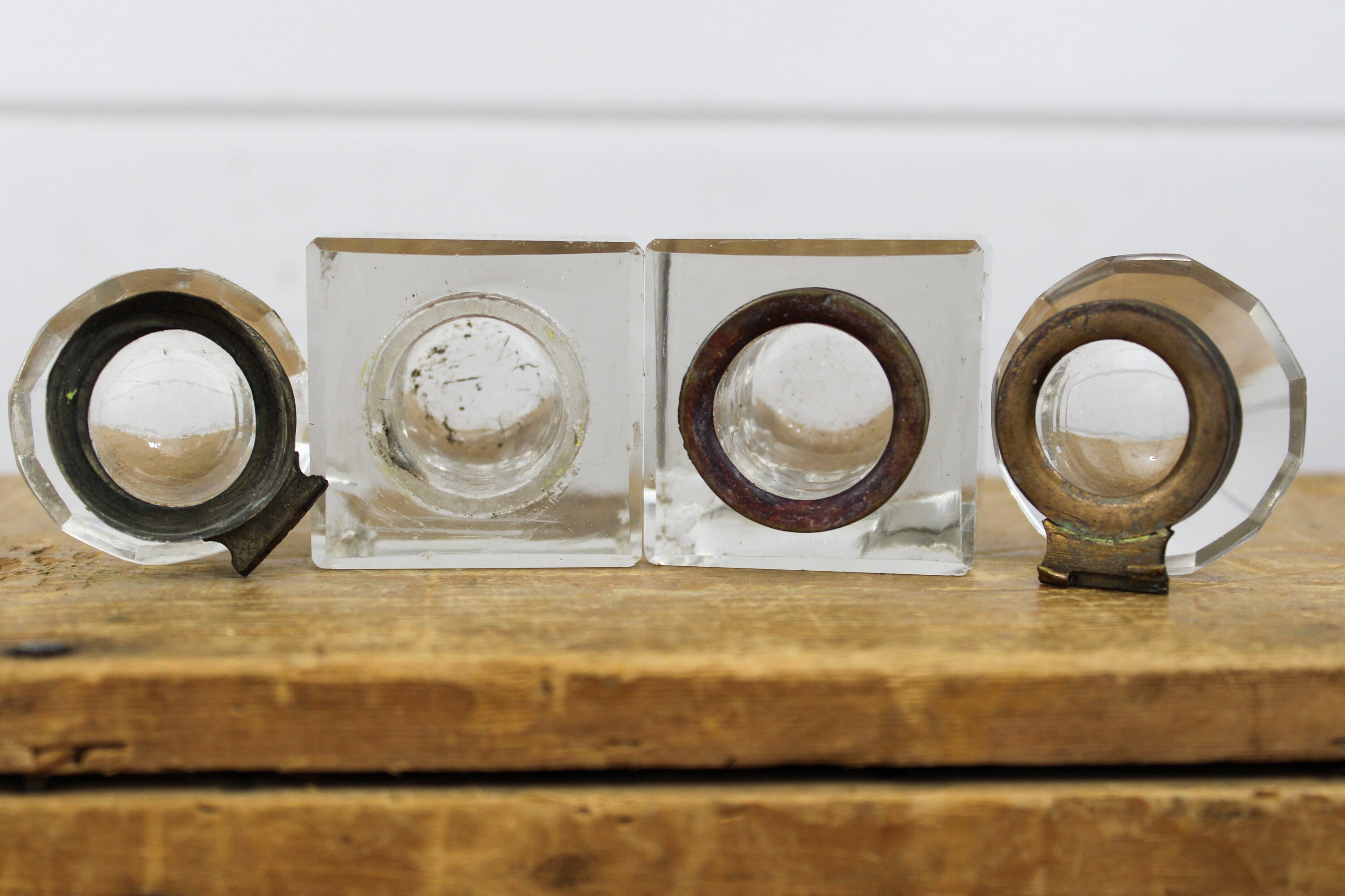 Vintage Brass Inkwell with 2 Glass Inserts Ink Pot Golden Gold | Etsy
