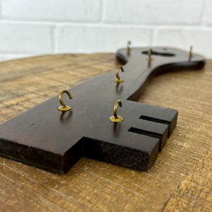 Vintage Vertical Wood Key Holder Shaped Like a Key With 6 Hooks Wooden ...