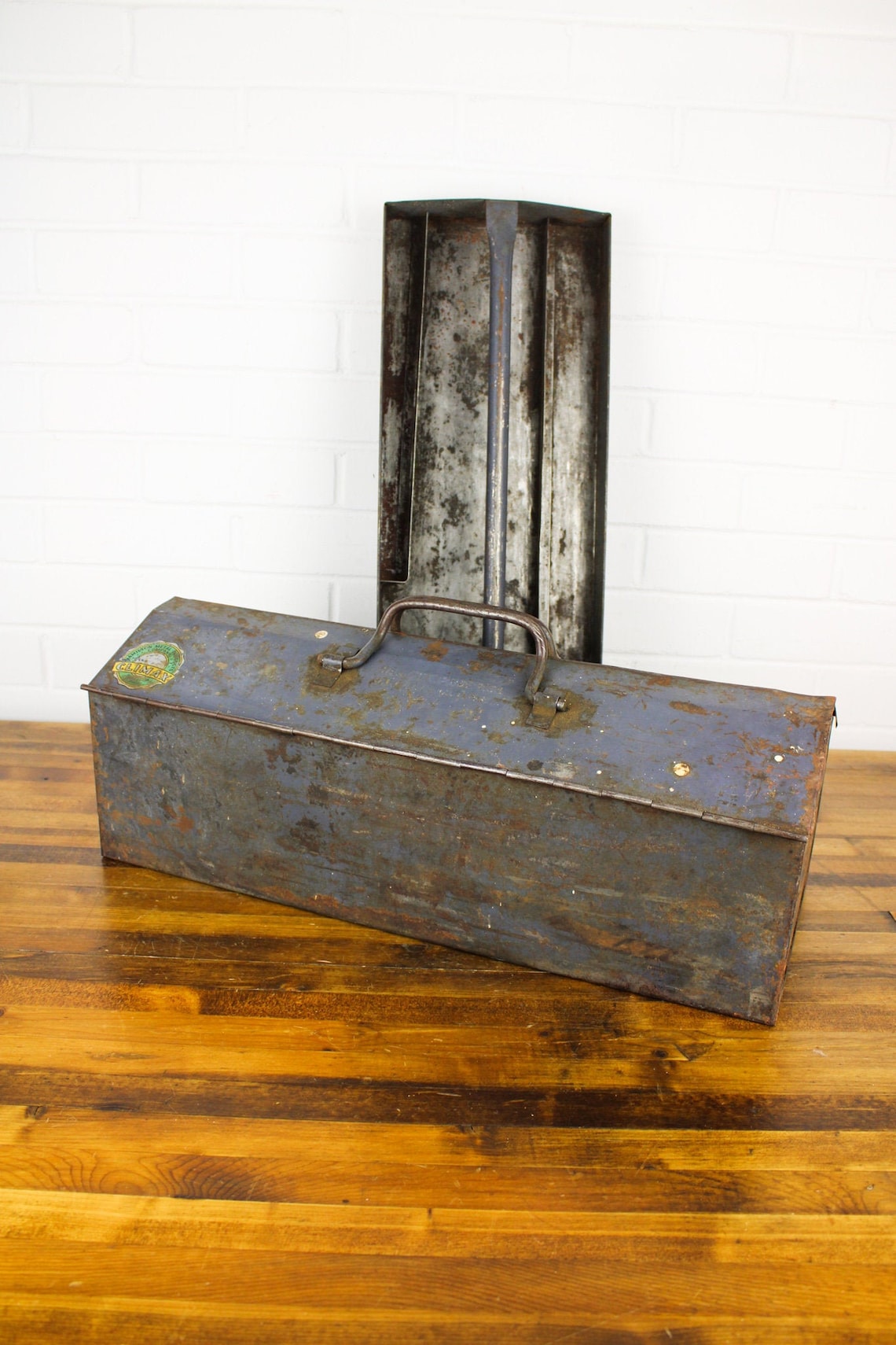 Vintage Metal Tool Box Box With Tool Box Tray Authentic | Etsy