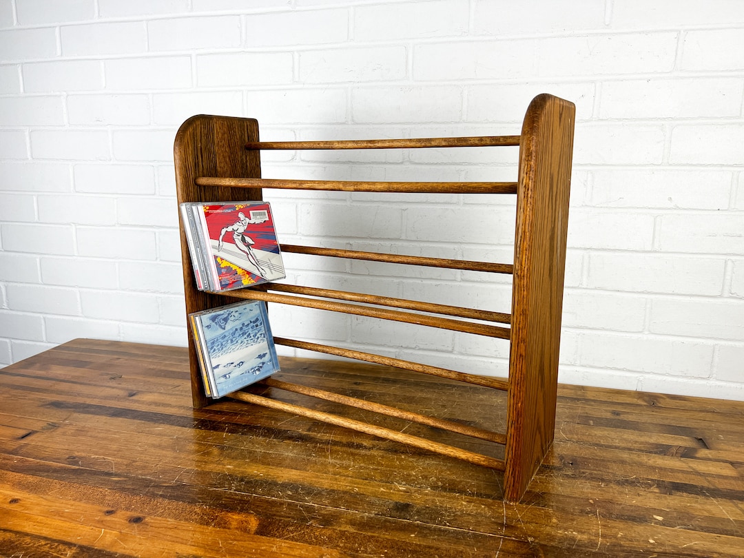 Vintage Three Levels Vintage Wood Compact Disc Holder CD Rack - Etsy