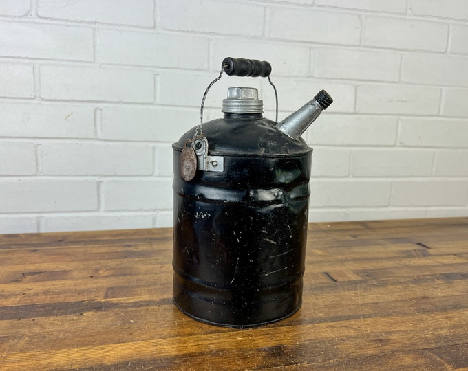 Small Vintage Black Metal Gas Can With Ford Lincoln Metal Tag ...