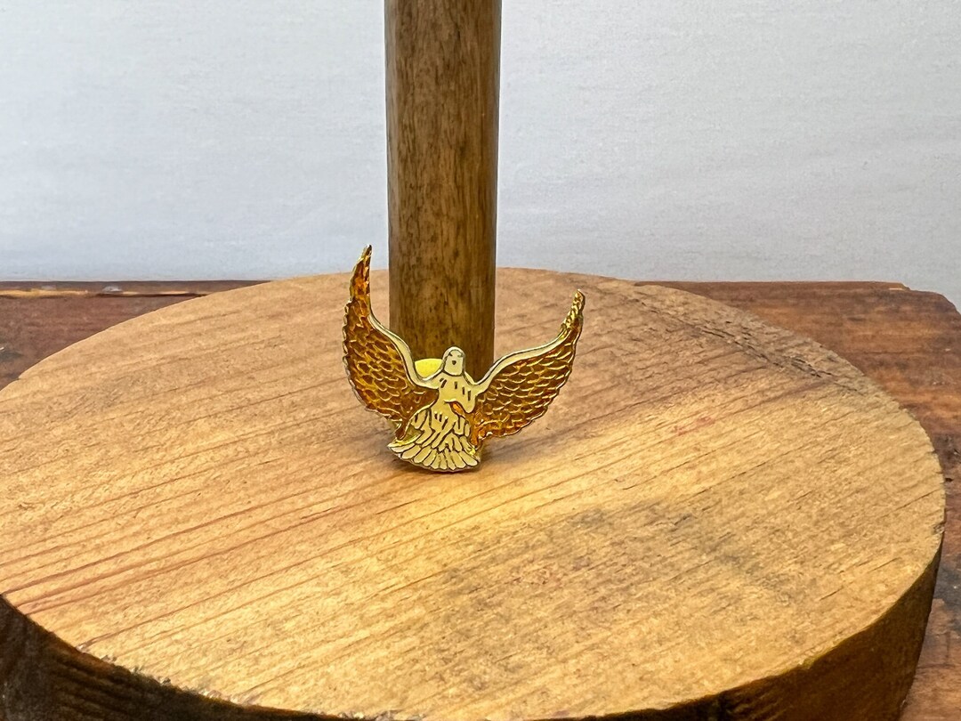 Bird With Wings Open Enamel Pin Authentic Vintage Pinback Pin Wings ...