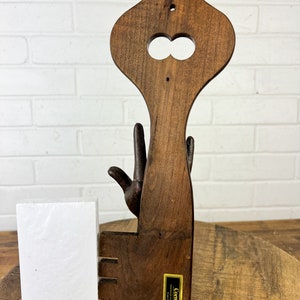 Vintage Vertical Wood Key Holder Shaped Like a Key With 6 Hooks Wooden ...