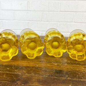 4 Vintage Heavy Yellow Drinking Glasses Tiffin Franciscan Madeira ...