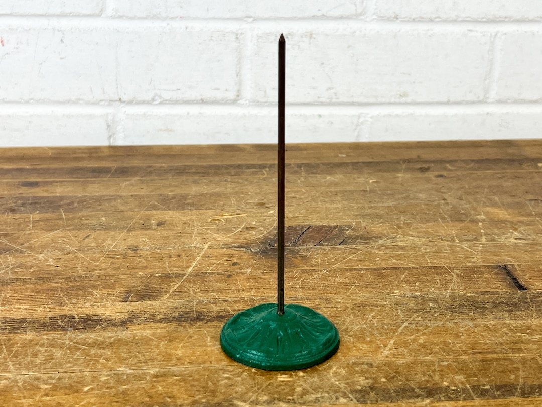 Vintage Green Metal Receipt Spike Bill Spike Spindle Authentic Vintage ...