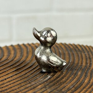 Vintage Miniature Silver Duck Figurine Little Tiny Duck Gift Mini Duck ...