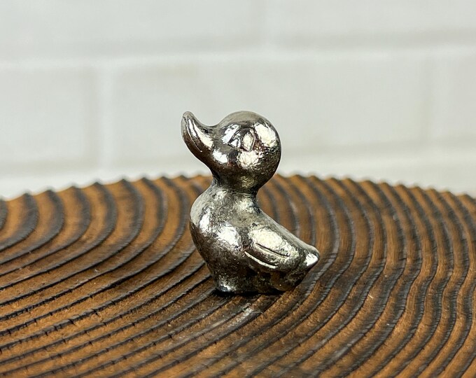 Vintage Miniature Silver Duck Figurine Little Tiny Duck Gift Mini Duck ...