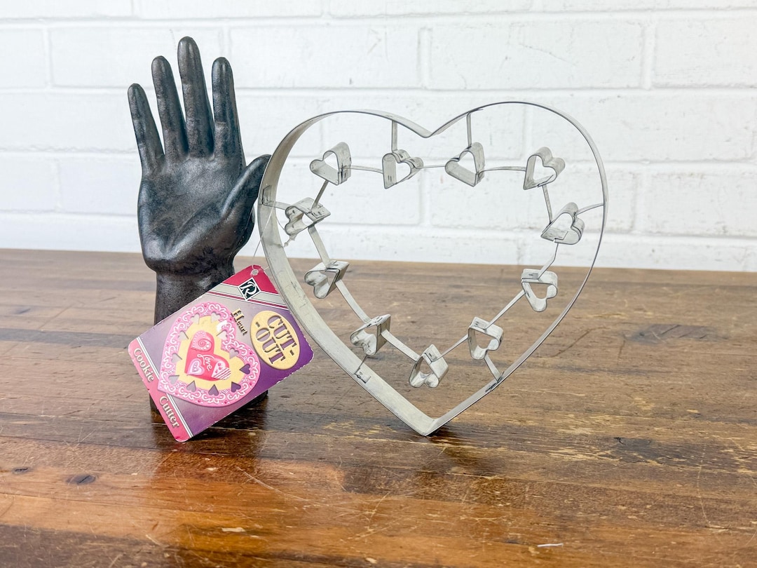 Large Vintage R&M Heart Cookie Cutter | Stainless Steel Heart Cut-out ...