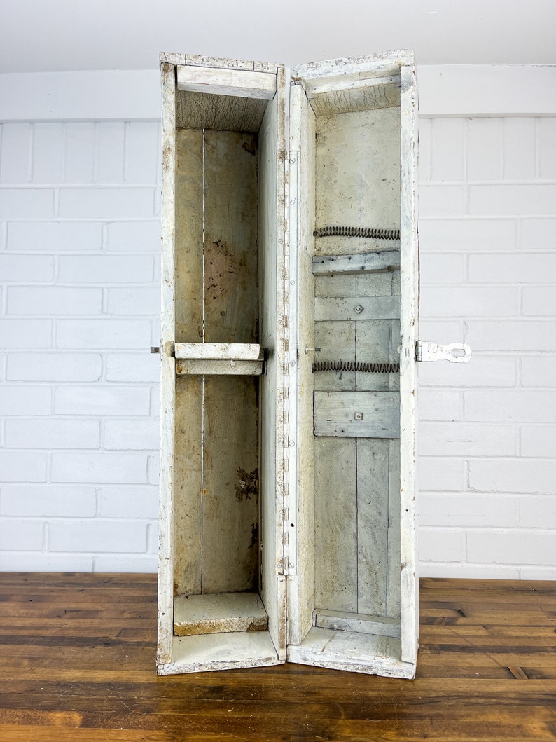 Large Distressed White Wood Tool Box With Two Compartments - Etsy