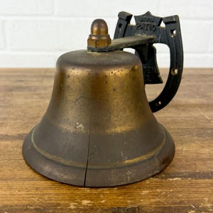 Vintage Bevin Brass Garden Bell – 6" Patio Dinner Bell With Horseshoe ...