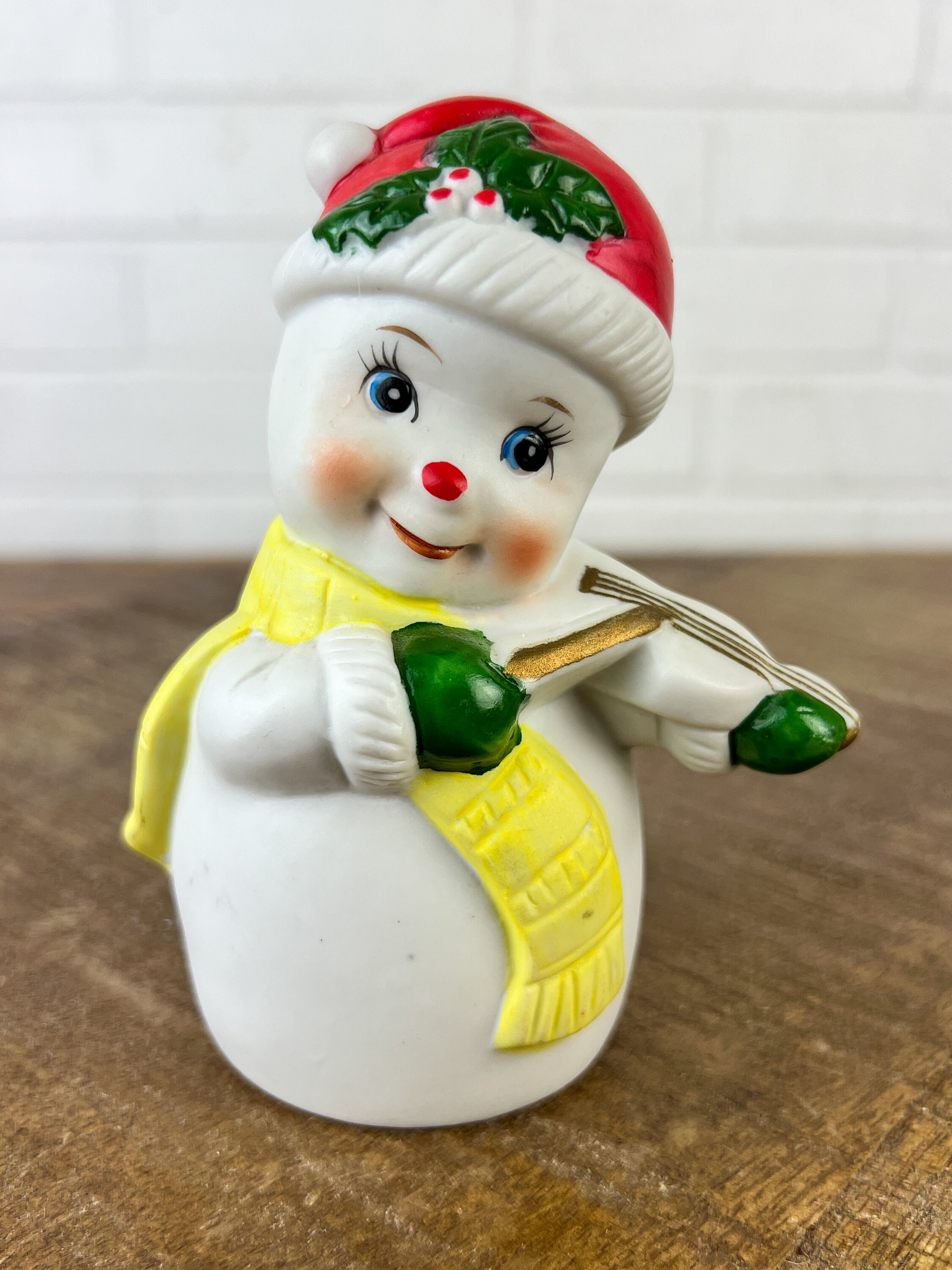 Set of 3 Vintage Musicial Snowman Figurines in a Band Snowwoman ...