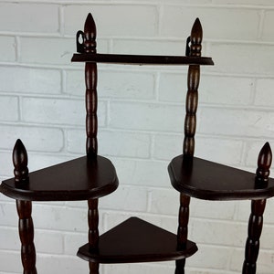 Vintage Wood Spindle Wall Corner Shelf 5 Tier Shelf Shelf With 5 ...